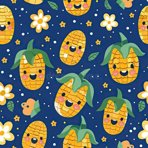 Cute Corn Background Adorable Corn Background Sweet Corn Pattern Stock