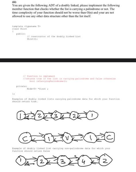 Solved You Are Given The Following Adt Of A Doubly Linked