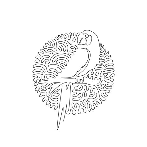 Premium Vector Single Curly One Line Drawing Of Beautiful Parrot For Symbol Logo Icon