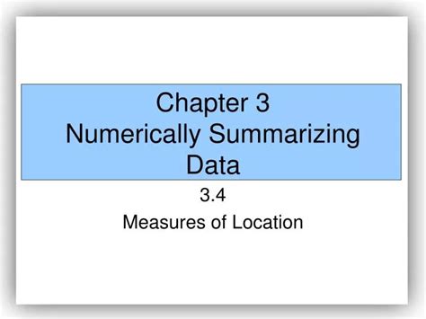 Ppt Chapter 3 Numerically Summarizing Data Powerpoint Presentation