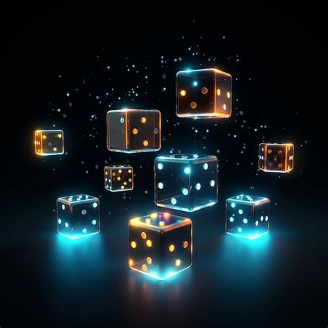 premium ai image 3d rendered ludo dice with neon effect against black