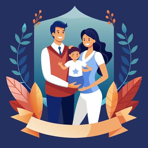 плакат для семьи с баннером с надписью семья Премиум Ai