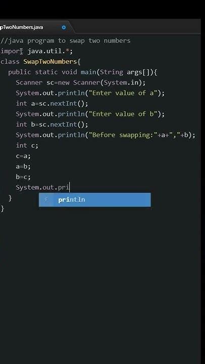 Java Program To Swap Two Numbers Java Programming Javadeveloper