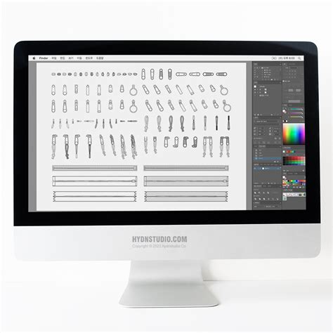 지퍼 슬라이더 디자인 세트 98종류 헤이든스튜디오