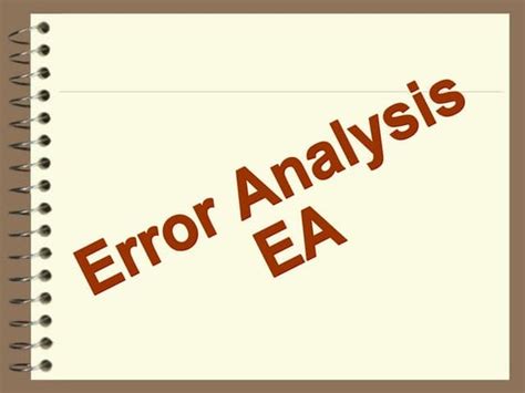 Error Analysis Ppt