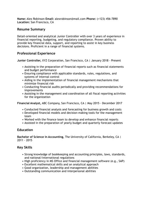 Controller Resume Examples And Templates 2025 Resume Buildr