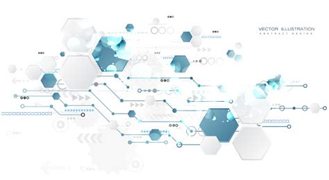 콘텐츠 네트워크 비즈니스 프레 젠 테이 션 기술에 밝은 색상 배경 벡터 일러스트 레이 션에 대 한 다양 한 요소 디지털 공간 공학 기술 Dj에 대한 스톡 벡터 아트 및 기타