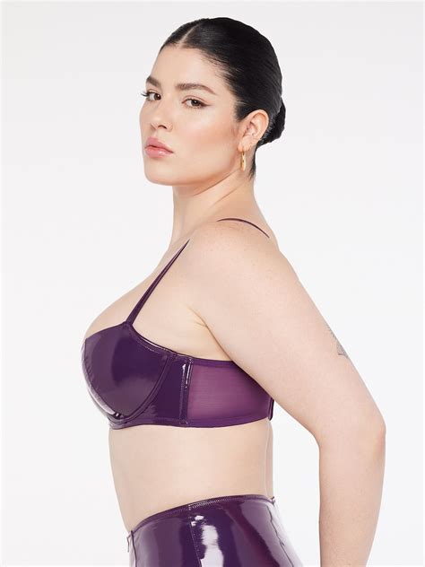 Leather Tease Vinyl Low Cut Balconette Bra In Purple Savage X Fenty Netherlands