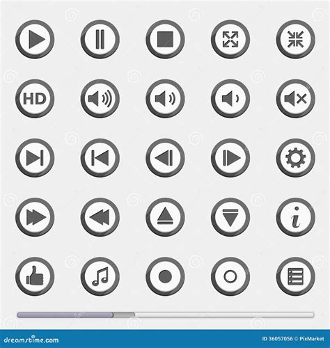 Media Player Buttons Stock Vector Illustration Of Shape 36057056