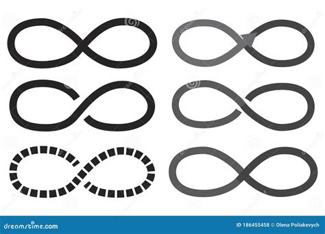 Vector Loop Icon Symbol Of Infinity Logo Made Of Abstract Curve Lines Stock Illustration