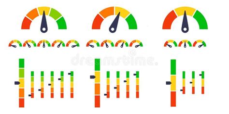 Gauge Levels Diagram Shows Meter Dials And Bar Indicators Representing