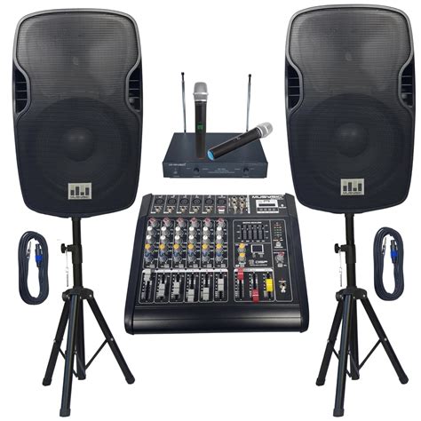 Musysic Portable Pa System With Wireless Microphone And Speakers 6 Ch Audio Mixer With Built Musysic Portable Pa System With Wireless Microphone And Speakers 6 Ch Audio Mixer With Built