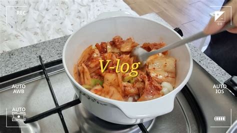 Vlog 20 자취생 현실적 요리브이로그 요리브이로그 김치우동 돈까스나베 카레볶음밥 대파손질법 자취브이로그 Youtube