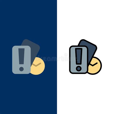 Card Hand Holding Referee Icons Flat And Line Filled Icon Set Vector Blue Background Stock