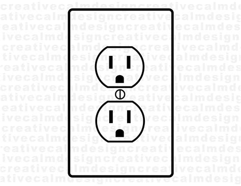 Power Outlet Outline Svg Png Pdf  Download Etsy