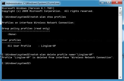 Remove Or Forget Wireless Network Profile In Windows 7