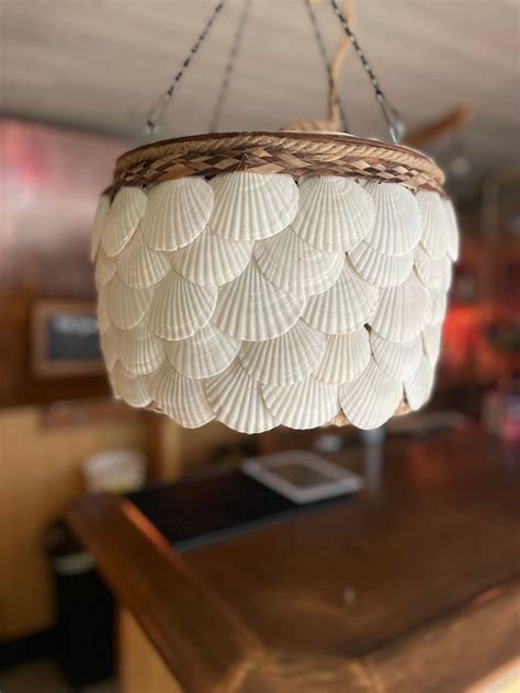 Hanging Scallop Shell Tiki Lamp Oceanic Arts Inspired Aku Tiki Lounge