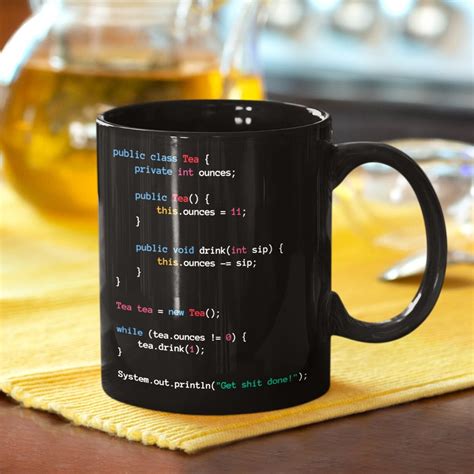 Java Programmer Tea Mug Coder Engineer Black Tea Mug T Java