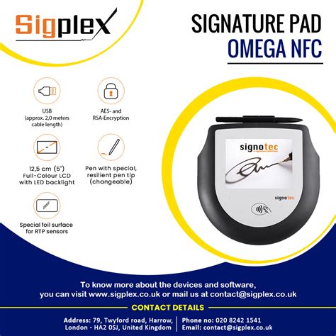 Electronic Signature Pad Omega Nfc Sigplex E Signature Pad Is Used To