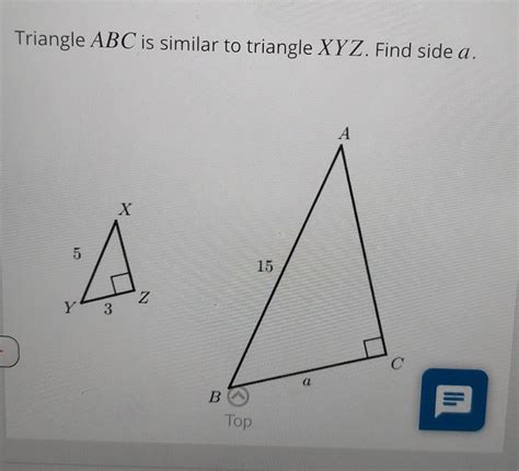 Solved Triangle Abc Is Similar To Triangle Xyz Find Side A