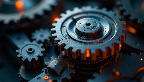 Interlocking Gears Represent Teamwork Efficiency And Precision The