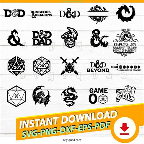 Dnd Svg Png Cricut Dnd Role Playing Dice Silhouette Svg Bundle