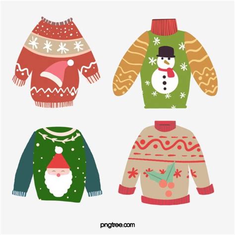 만화 겨울 크리스마스 일러스트 색상 일치하는 스웨터 그림 스웨터 클립 아트 스웨터 크리스마스 Png 일러스트 및 Psd 이미지 무료 다운로드 Pngtree