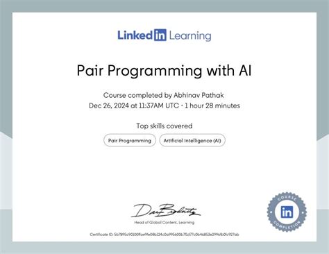 Abhinav Pathak On Linkedin Completed Certification Pair Programming