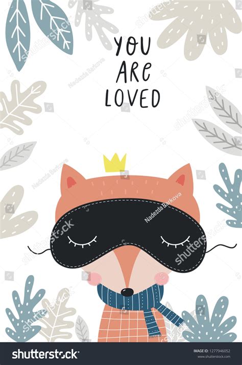 Cute Fox Vector Print Cartoon Poster Stock Vector Royalty Free 1277946052 Shutterstock