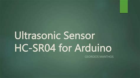 Arduino Ultrasonic Sensor Ppt