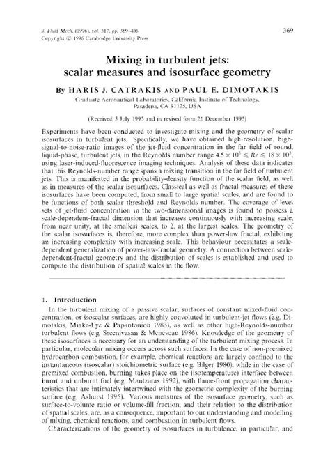 Pdf Mixing In Turbulent Jets Scalar Measures And Isosurface