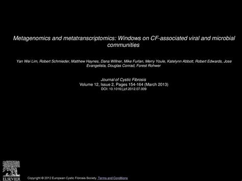 Metagenomics And Metatranscriptomics Windows On Cf Associated Viral And Microbial Communities