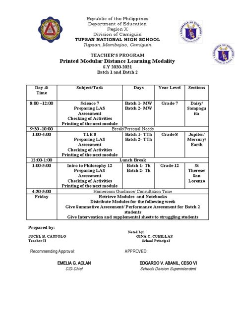 Teachers Program Printed Modular Learning Modality Pdf Education