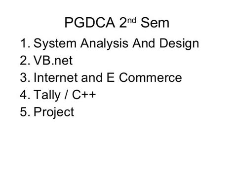 Pgdca 2nd Sem