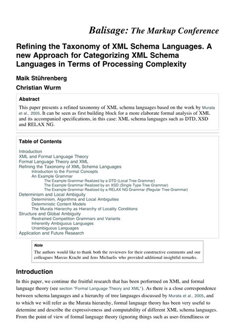 Pdf Refining The Taxonomy Of Xml Schema Languages A New Approach For Categorizing Xml Schema