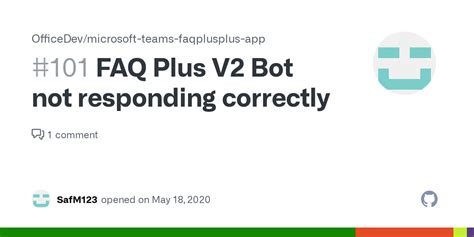 Faq Plus V2 Bot Not Responding Correctly · Issue 101 · Officedevmicrosoft Teams Faqplusplus