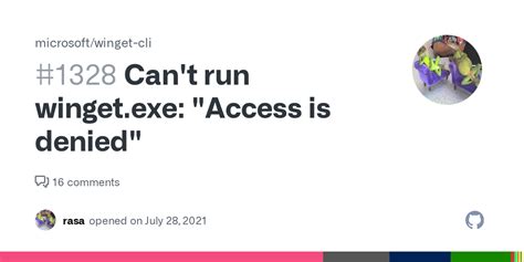 Cant Run Wingetexe Access Is Denied · Issue 1328 · Microsoft