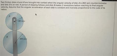 Solved Two Friction Disks A And B Are Brought Into Contact