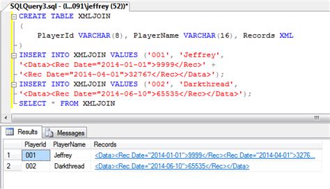 對sql Xml節點進行join查詢 黑暗執行緒