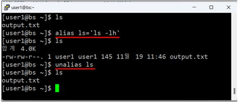 리눅스 Alias Unalias 명령어 명령어 단축 설정 및 제거하기