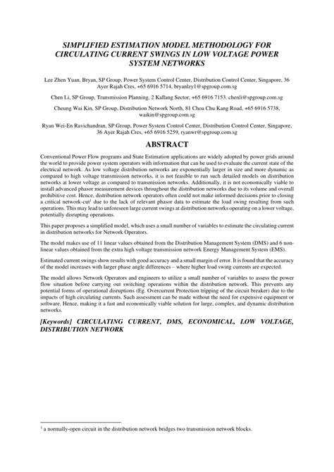 Pdf Simplified Estimation Model Methodology For Circulating Current