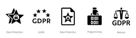 Premium Vector A Set Of 5 Gdpr Icons Such As Data Protection Gdpr Programming