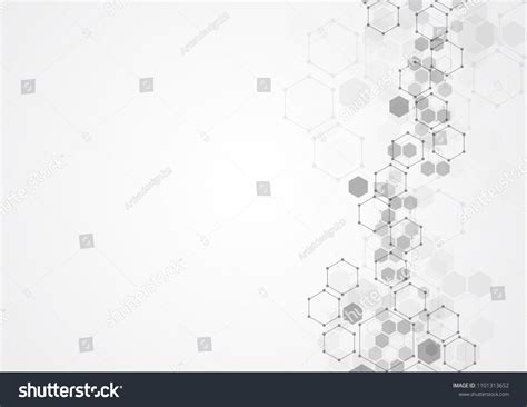 Abstract Hexagonal Molecular Structures Technology Background Stock Vector Royalty Free