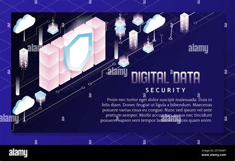 Digital Data Security Vector Isometric Illustration Stock Vector Image And Art Alamy
