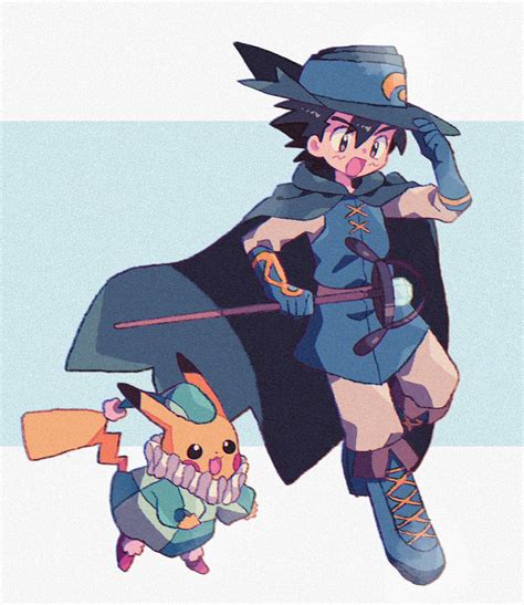 Pikachu And Ash Ketchum Pokemon And More Drawn By Mgomurainu Danbooru