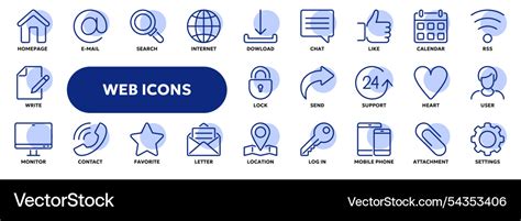 Line Icons Of Internet And Social Media Royalty Free Vector