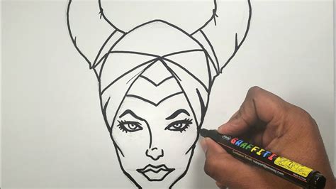 How To Draw Maleficent Face