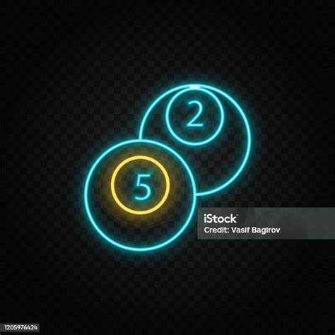 당구 스누커 당구공 복고풍 네온 아이콘 파란색과 노란색 네온 벡터 0명에 대한 스톡 벡터 아트 및 기타 이미지 0명 개념