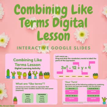 Combining Like Terms Digital Lesson By Ms Persun S Room TpT