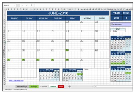 Working Calendar 01 Excel Expert Excel Programs Excel Programs
